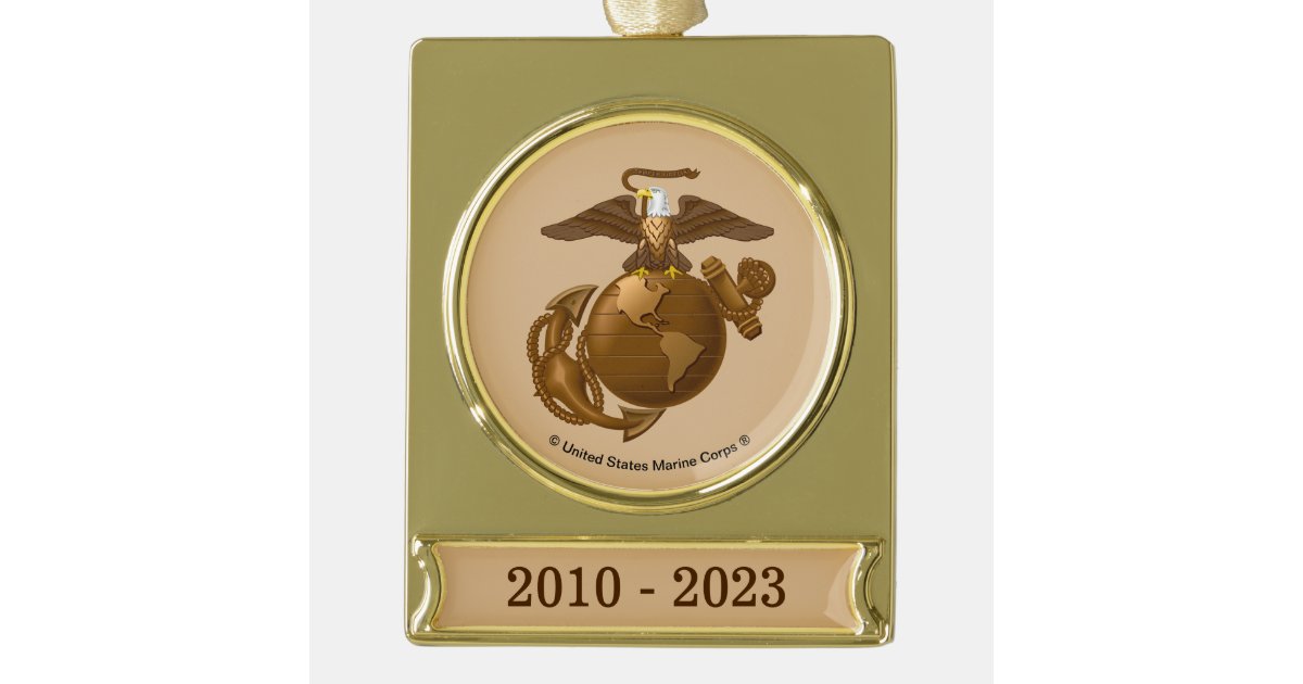 Full-Color EGA - Bronze Gold Plated Banner Ornament | Zazzle