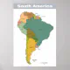 Full Color Map of South America Poster | Zazzle