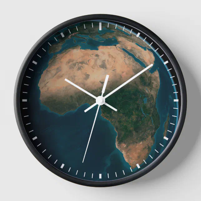 Full Earth From Space Above The African Continent. Clock | Zazzle