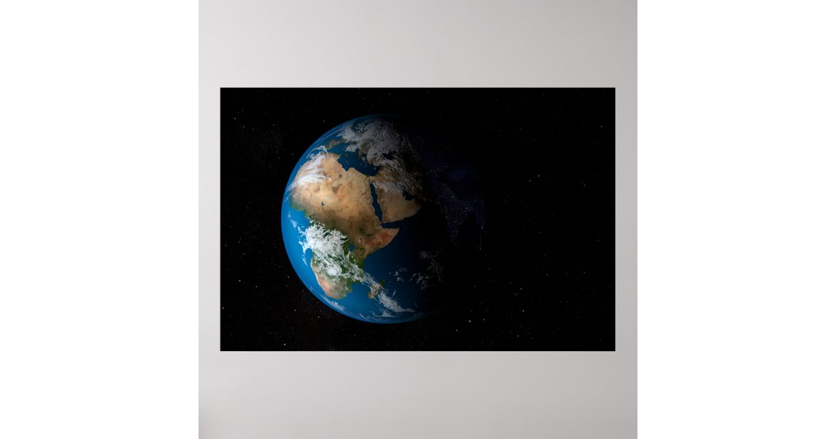 Full Earth Showing Simulated Clouds Over Africa. Poster | Zazzle