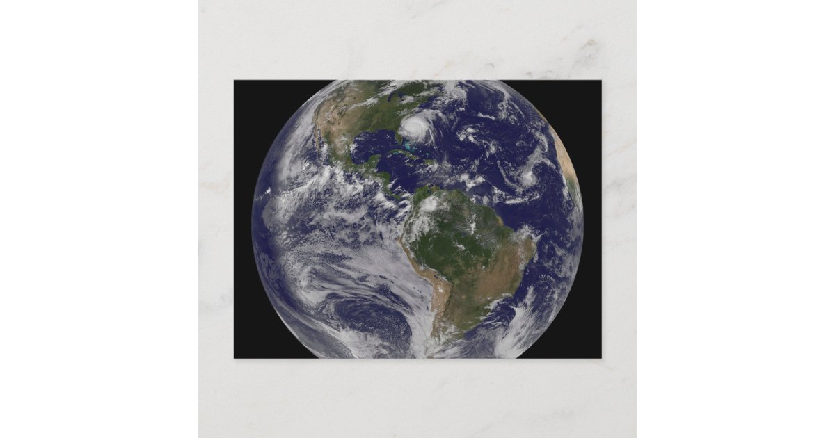 Full Earth With Hurricane Irene On East Coast. Postcard | Zazzle