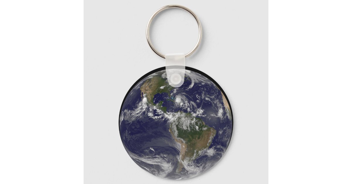 Full Earth With Hurricane Irene Over The Bahamas. Keychain | Zazzle