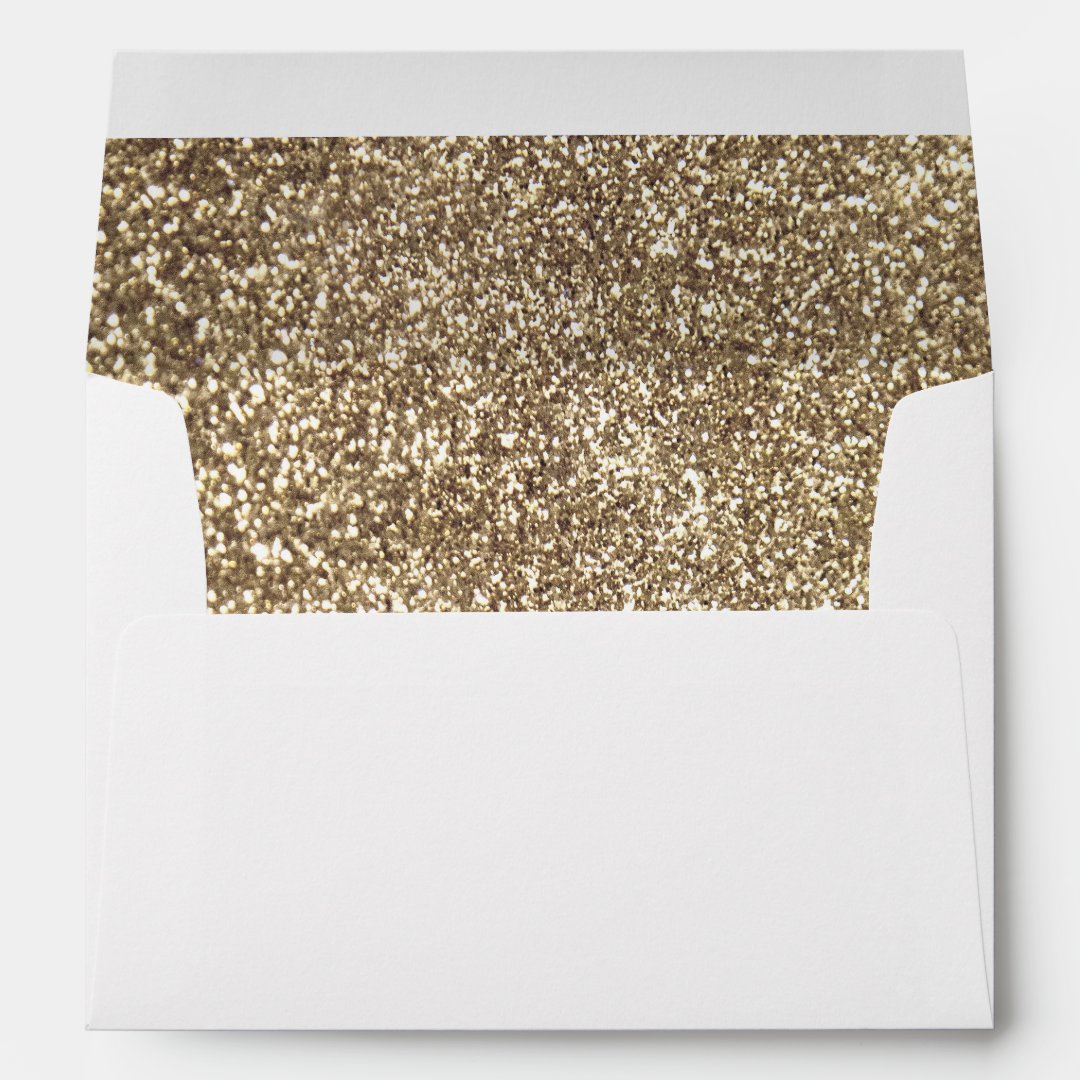 Full Gold Glitter Inside Elegant Envelope | Zazzle