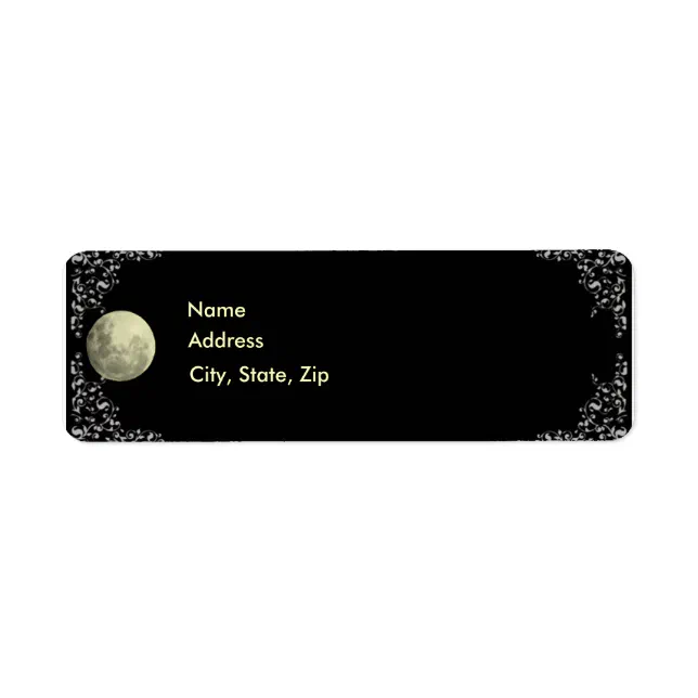 Full Moon Address Labels Template | Zazzle