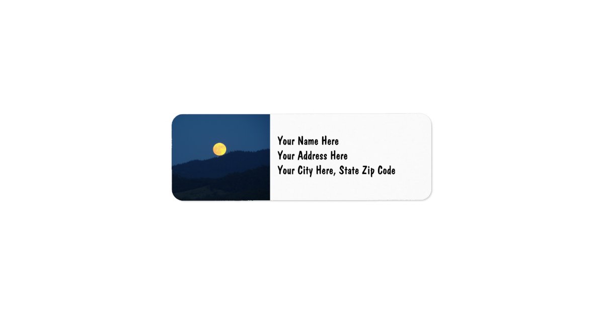 Full Moon Address Name Labels custom | Zazzle