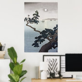 Full Moon at Akashi Beach by Tsuchiya Koitsu Poster | Zazzle