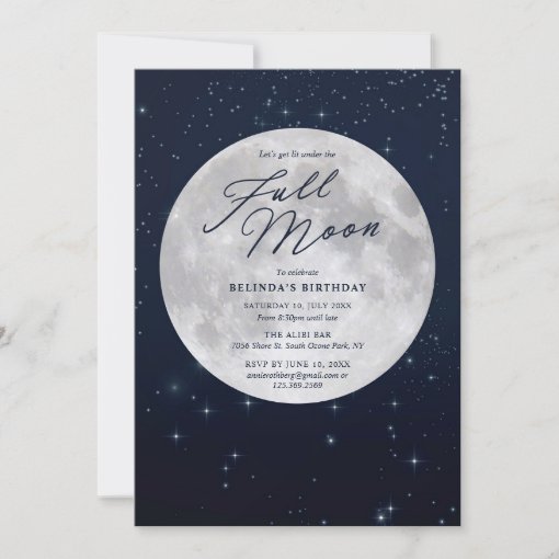 Full Moon Birthday Invitation | Zazzle