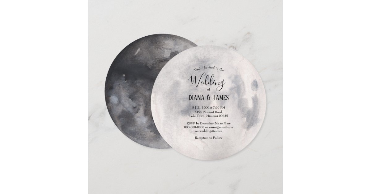 Full Moon Boho Wedding Invitation | Zazzle