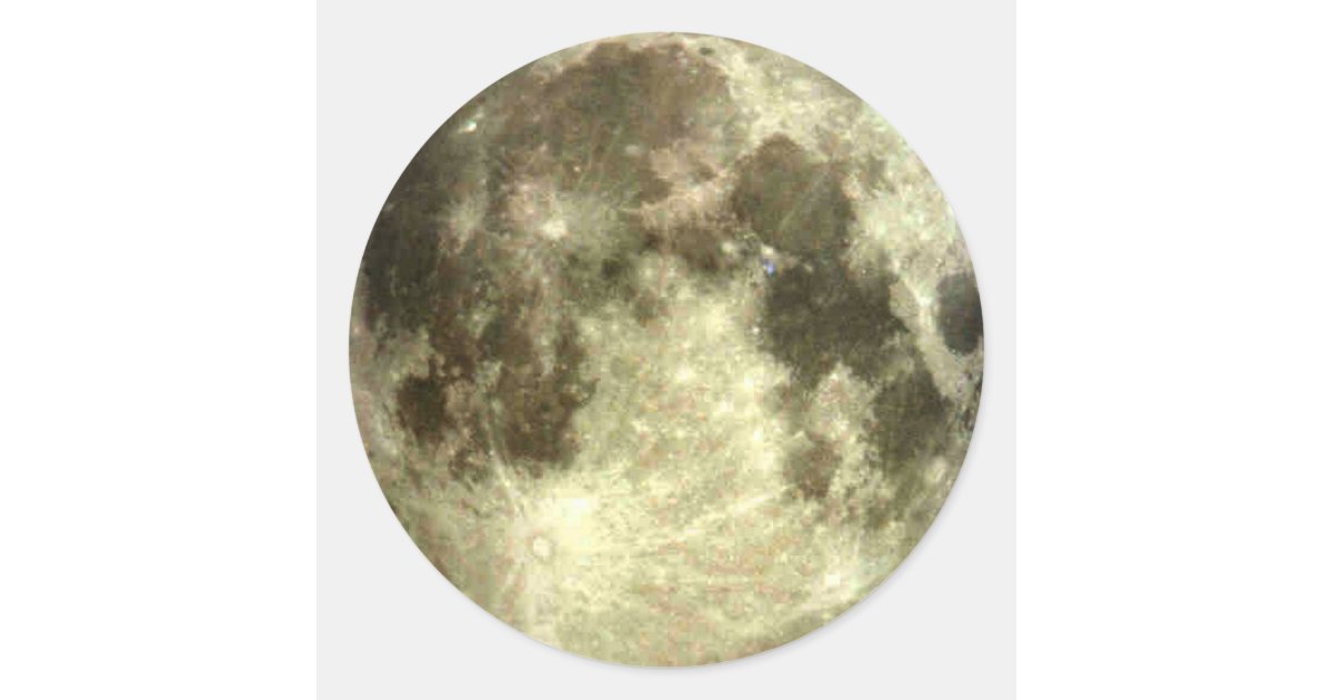 Full Moon Classic Round Sticker | Zazzle