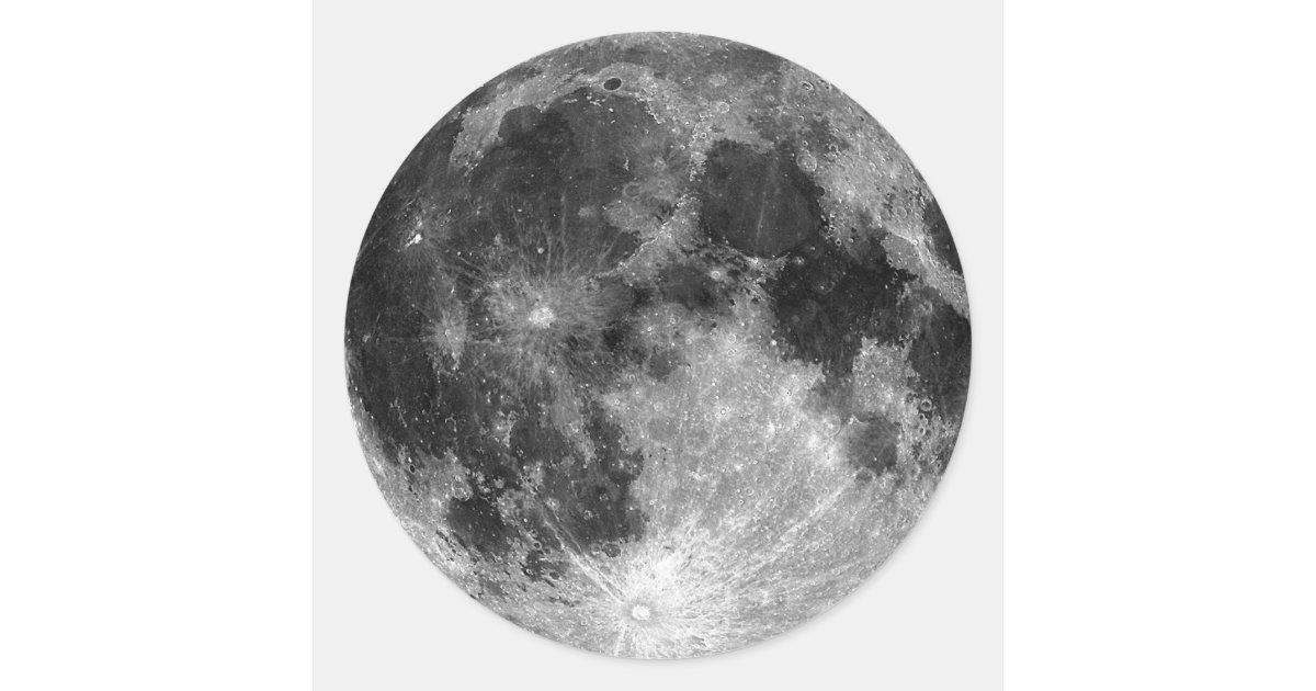Full Moon Classic Round Sticker | Zazzle