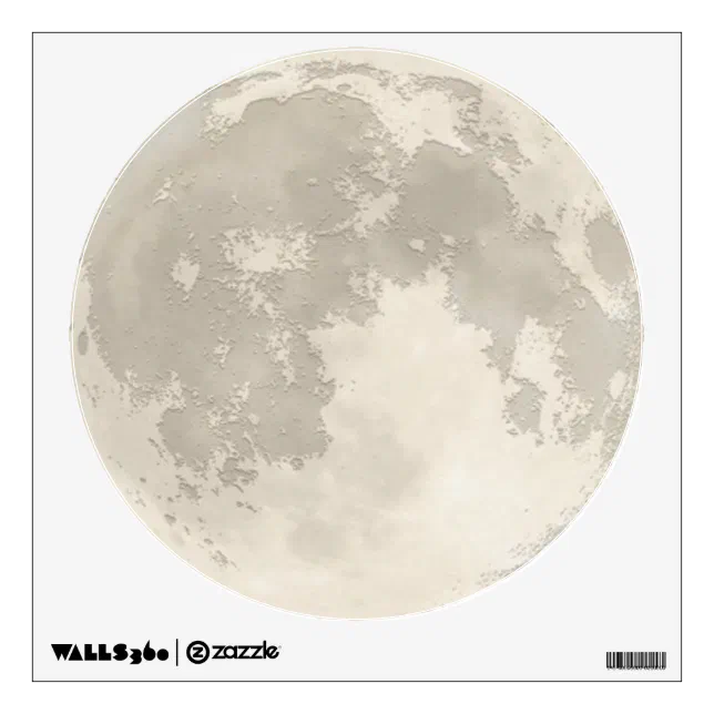Full Moon Fabric Paper Wall Decal (Reusable) | Zazzle