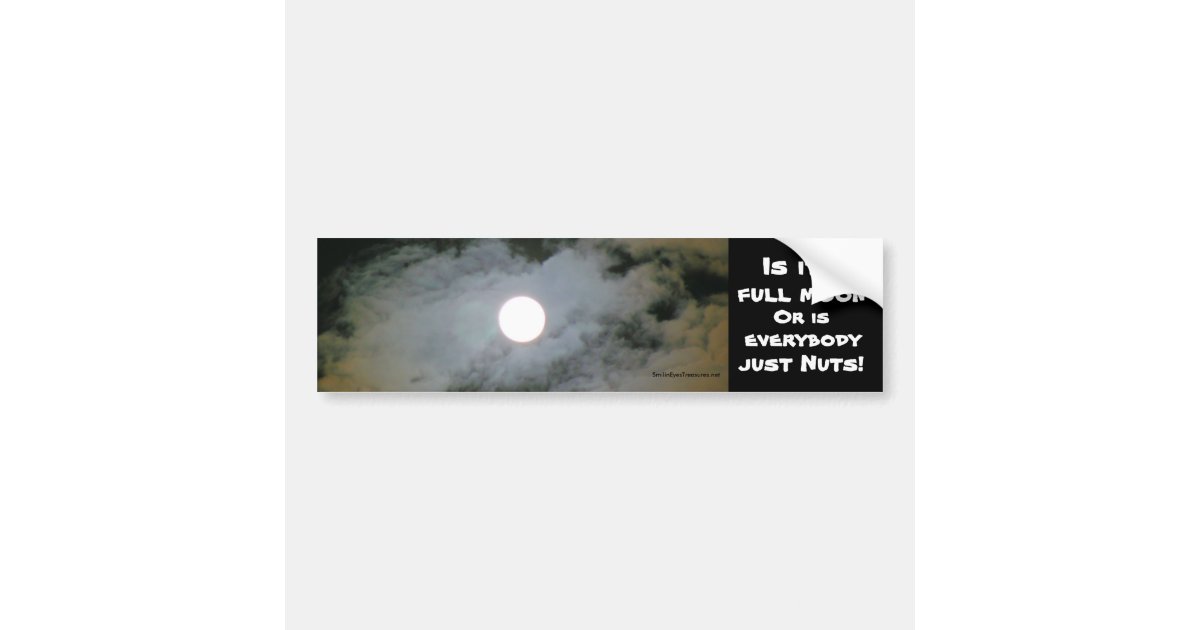 Full Moon Funny Bumper Sticker | Zazzle