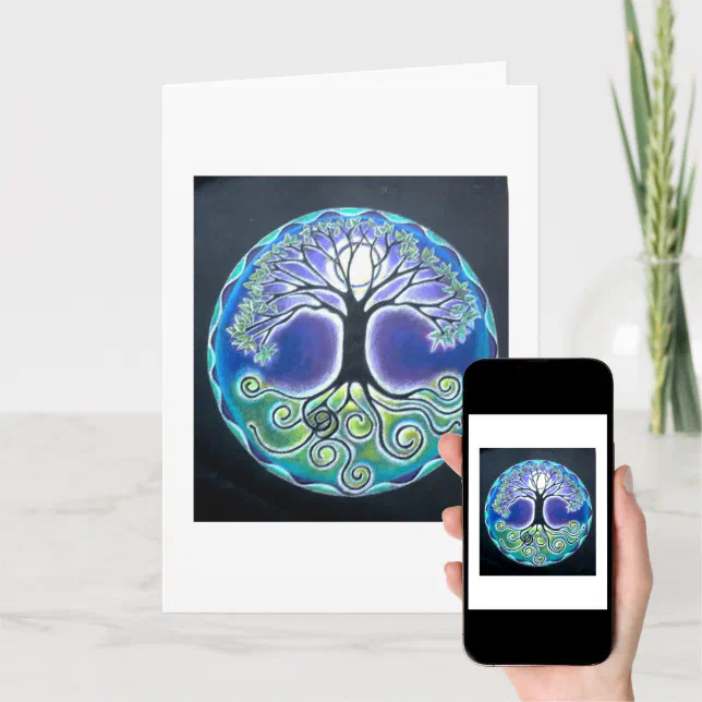 FULL MOON GROWTH MANDALA CARD | Zazzle