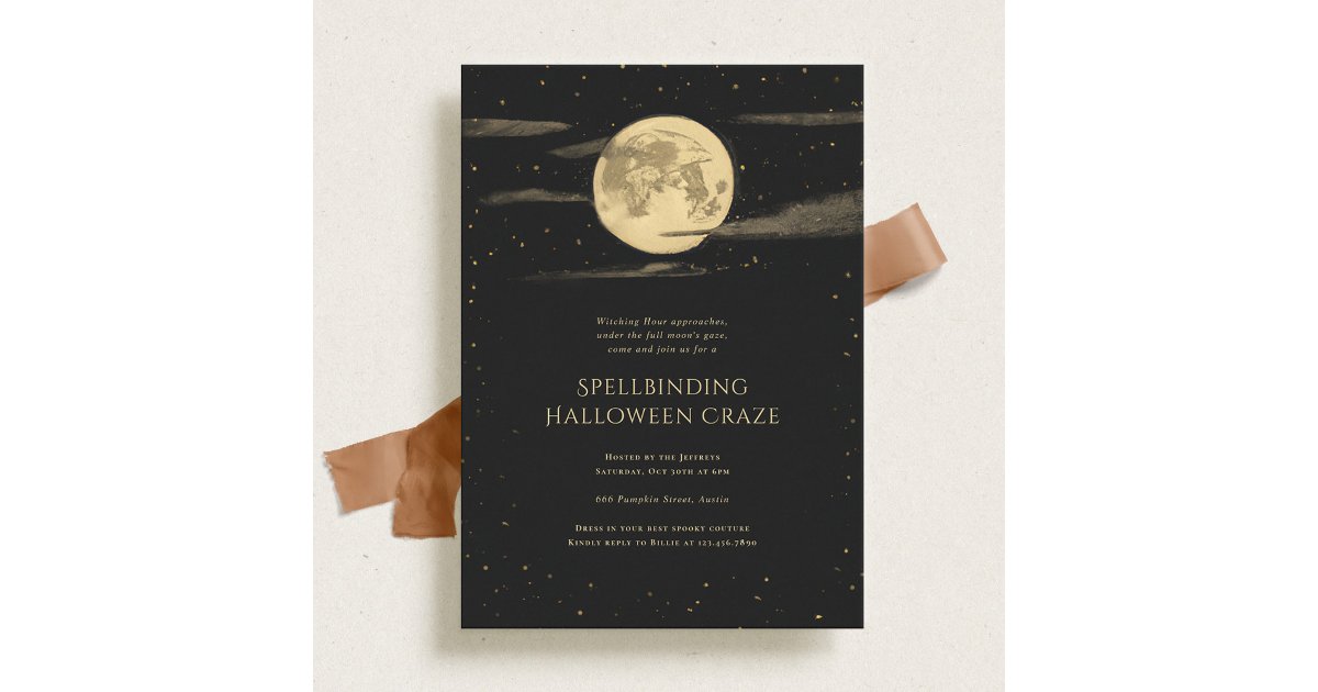 Full Moon Halloween Party Invitation | Zazzle