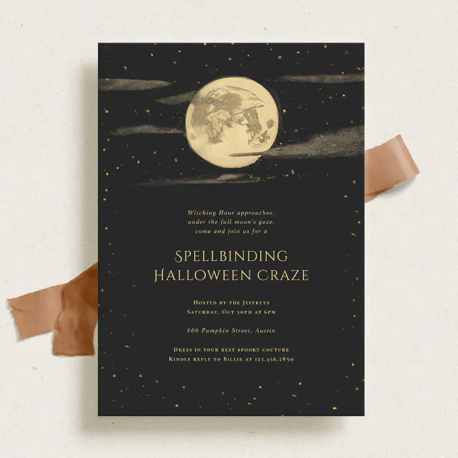 Full Moon Halloween Party Invitation | Zazzle