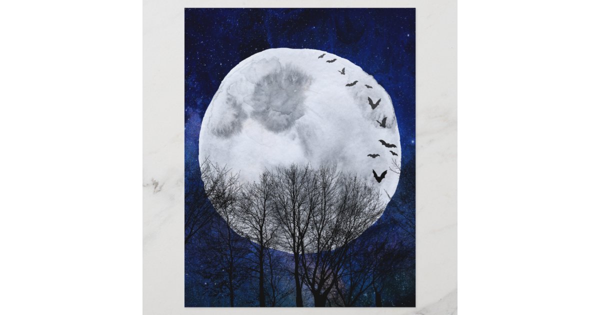 Full Moon Halloween Scrapbook Paper | Zazzle