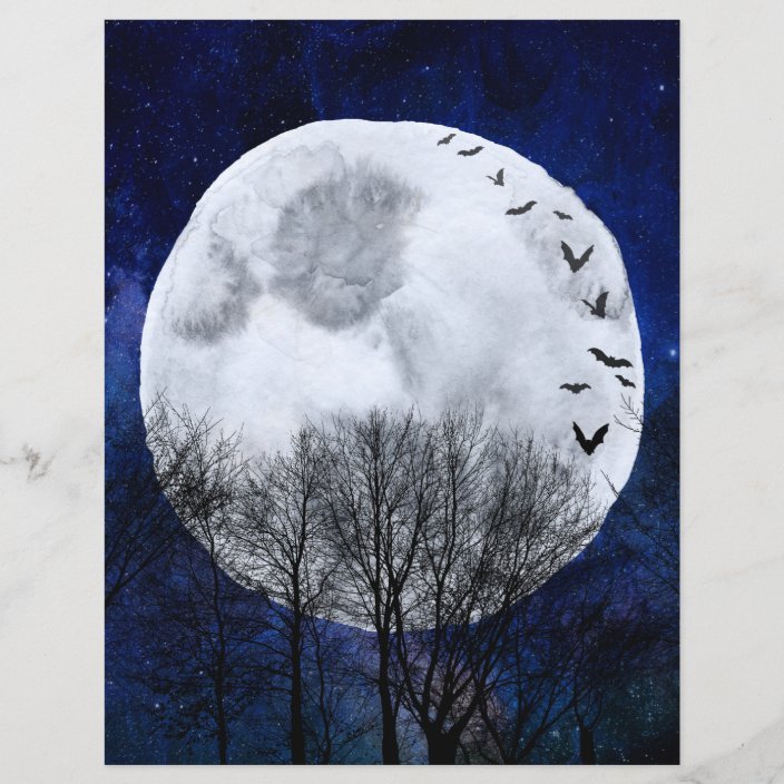 Full Moon Halloween Scrapbook Paper | Zazzle.com