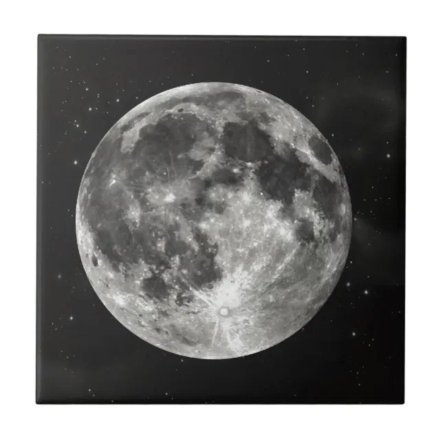 Full Moon in the Sky Ceramic Tile | Zazzle
