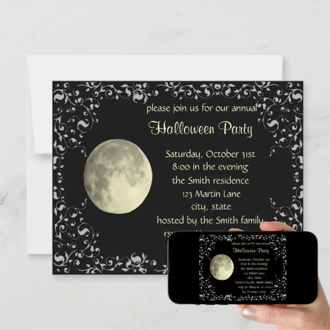 Full Moon Invitation Card Template | Zazzle