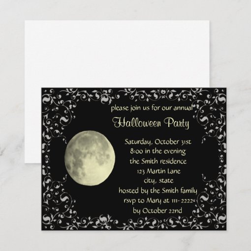Full Moon Invitation Card Template | Zazzle