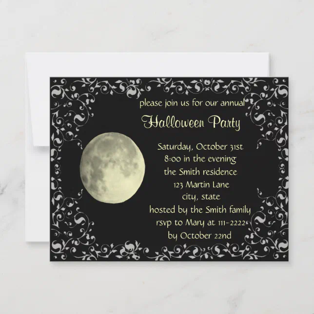 Full Moon Invitation Card Template | Zazzle