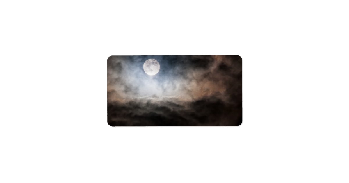 Full moon label | Zazzle