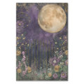 FULL MOON MIDNIGHT GARDEN DECOUPAGE TISSUE PAPER | Zazzle