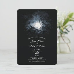 Full Moon Moonlight Night Gothic Wedding Invitation | Zazzle