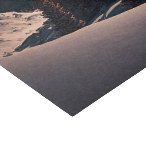 Full Moon over Snow Mountain of Trees Decoupage Tissue Paper | Zazzle