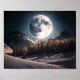 Full Moon over Snow Mountain of Trees Poster | Zazzle