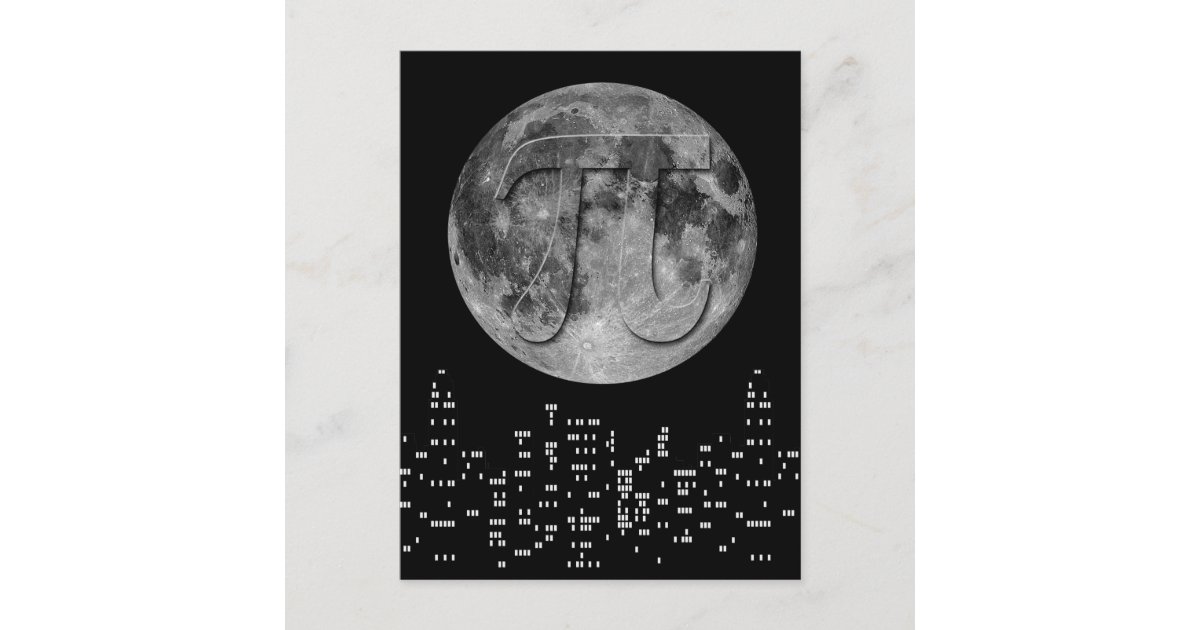 Full Moon Pi In The Sky Postcard | Zazzle