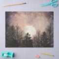 Full Moon Starry Night Forest Decoupage Tissue Paper | Zazzle