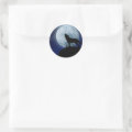 Full Moon Wolf Classic Round Sticker | Zazzle