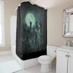 Full Moon Zombies Shower Curtain | Zazzle