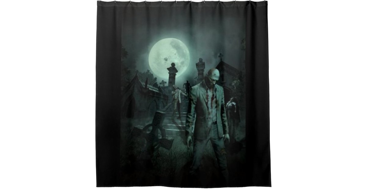 Full Moon Zombies Shower Curtain | Zazzle