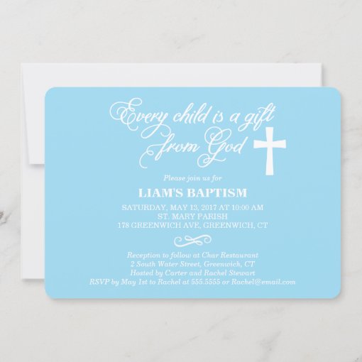 Full Photo Script | Baptism Invitation | Zazzle