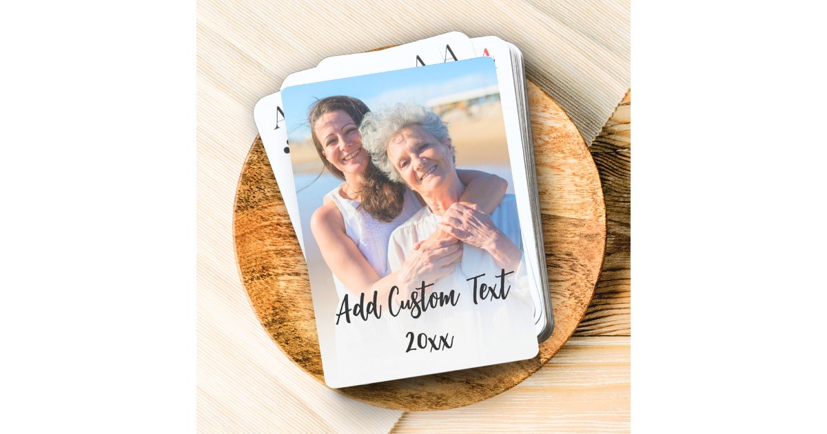 Full Photo Vertical Custom Elegant Personalized Poker Cards | Zazzle