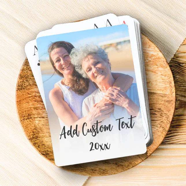 Full Photo Vertical Custom Elegant Personalized Poker Cards | Zazzle