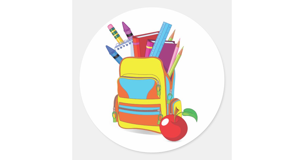 Full School Bag Stickers | Zazzle
