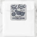 Full Speed Speedway Racing Square Sticker | Zazzle