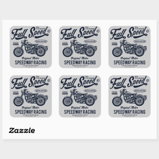 Full Speed Speedway Racing Square Sticker | Zazzle