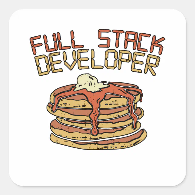 Full Stack Developer Software Programmer Pun Gift Square Sticker | Zazzle