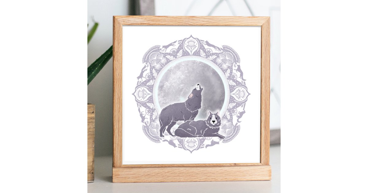 Full Wolf Moon | January Moon Illustration Poster | Zazzle