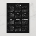 Full Year View Calendar - Basic Minimal Postc Postcard | Zazzle