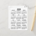 Full Year View Calendar - Basic Minimal Postcard | Zazzle