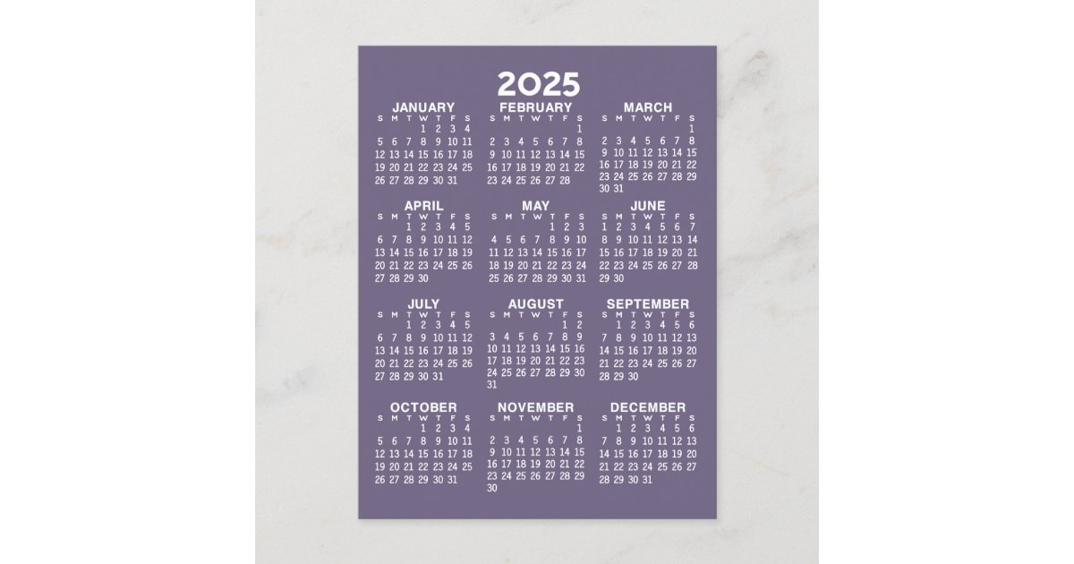 Full Year View Calendar - Basic Minimal Postcard | Zazzle Full Year View Calendar - Basic Minimal Postcard | Zazzle