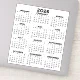 Full Year View Calendar - Basic Minimal Sticker | Zazzle