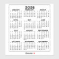 Full Year View Calendar - Basic Minimal Sticker | Zazzle