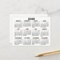 Full Year View Calendar - horizontal Black Postcard | Zazzle