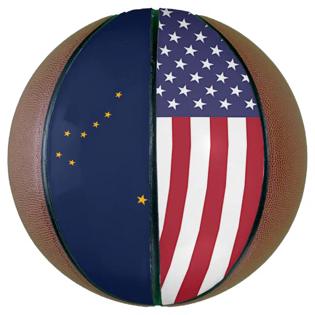 Fullsize Basketball with Flag of Alaska, USA | Zazzle